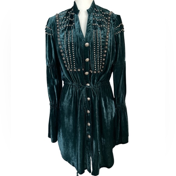 Double D Ranch | Dresses | Double D Ranch Teal Velvet Dress | Poshmark